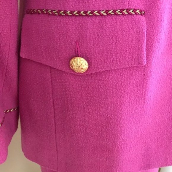 Doncaster | Dresses | Vintage Doncaster Hot Pink Military Style Suit ...